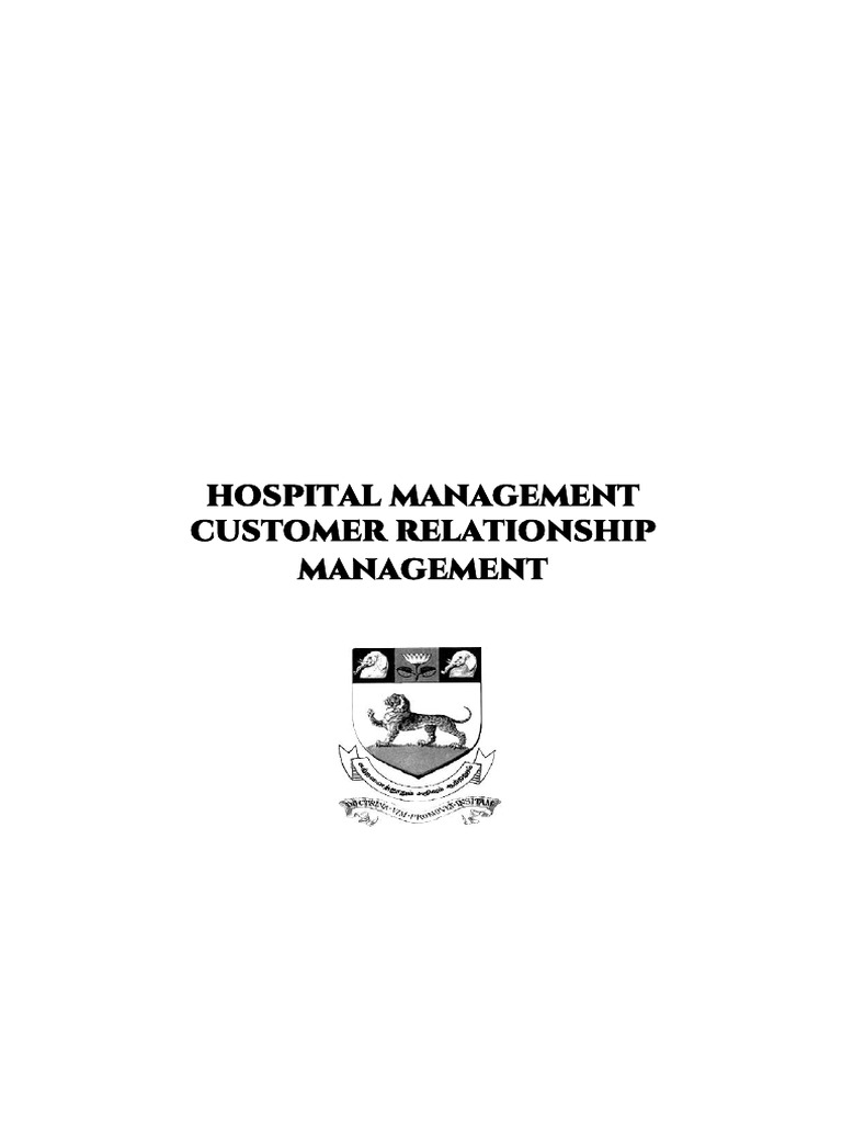 Hospital Management: CRM Course Overview | PDF | Customer Relationship ...