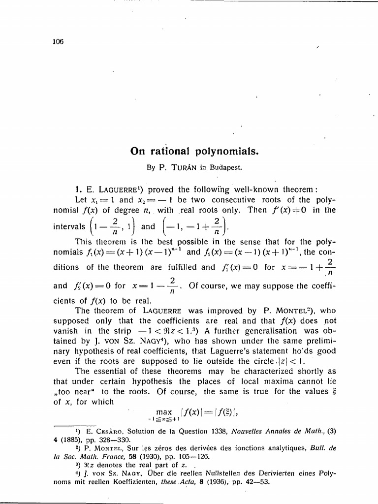 Math 011 Fasc 001 002 106-113 | PDF | Polynomial | Zero Of A Function