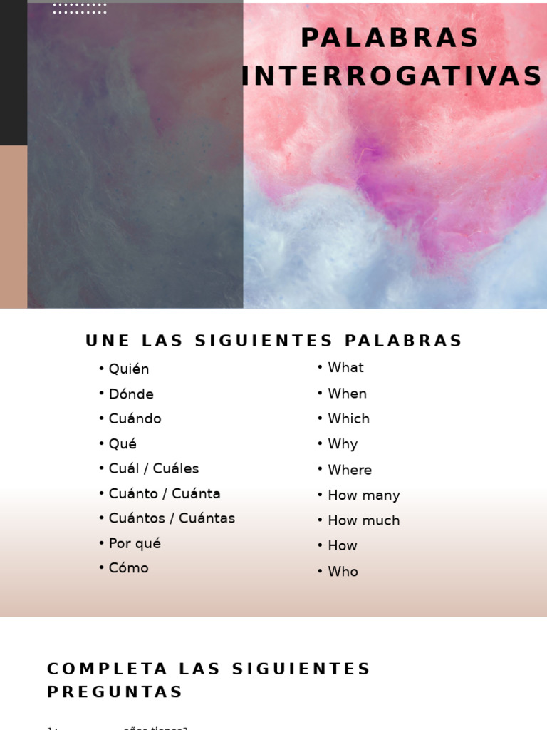 Palabras Interrogativas en Español | PDF