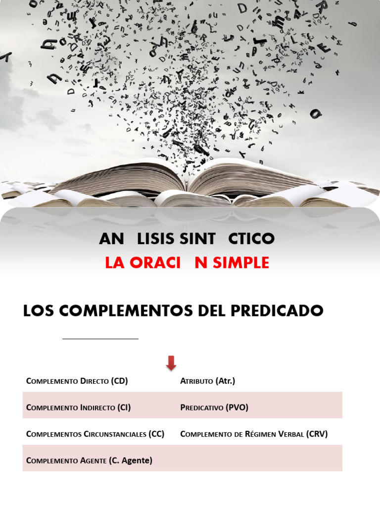 Análisis Complementos Del Predicado | PDF | Predicado (Gramática) | Asunto (gramática)