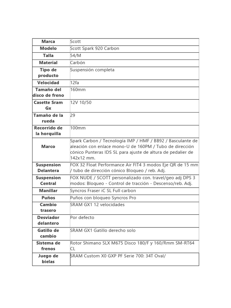 Scott Spark 920 | PDF