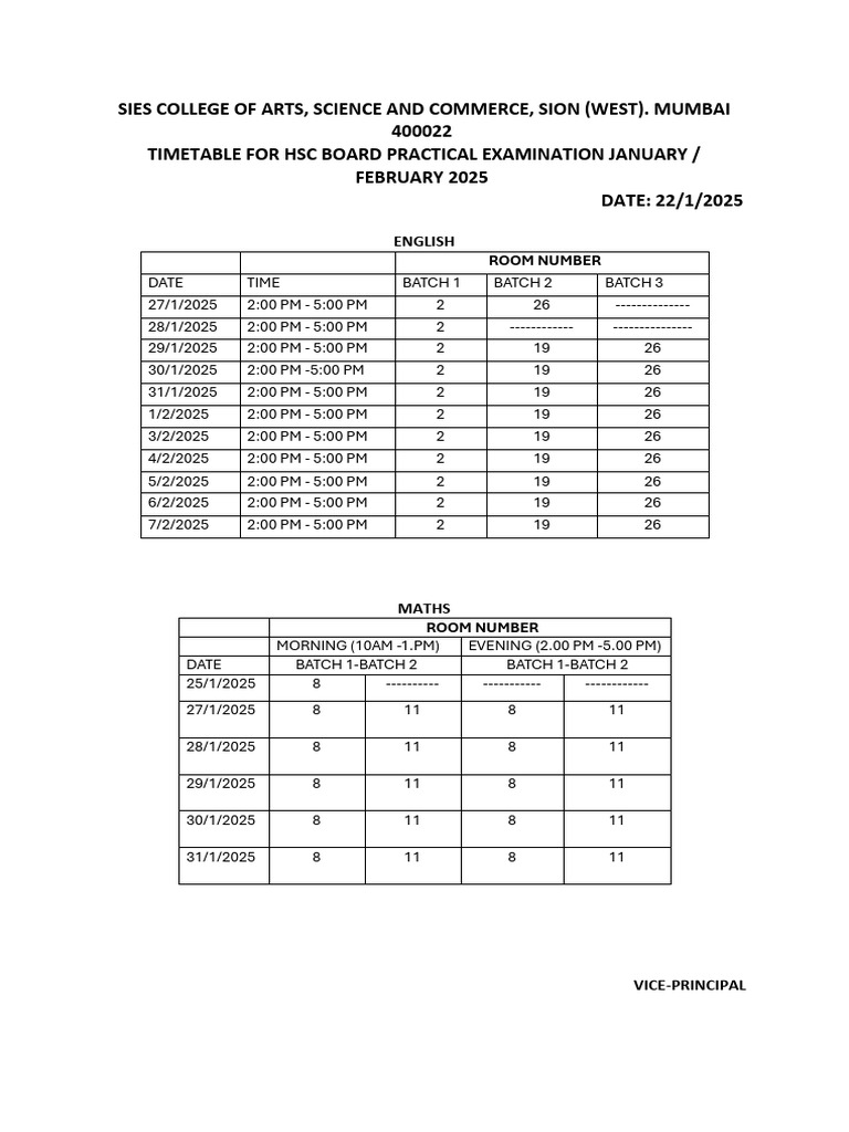 HSC Practical Exam Timetable 2025 | PDF | Languages Of India ...