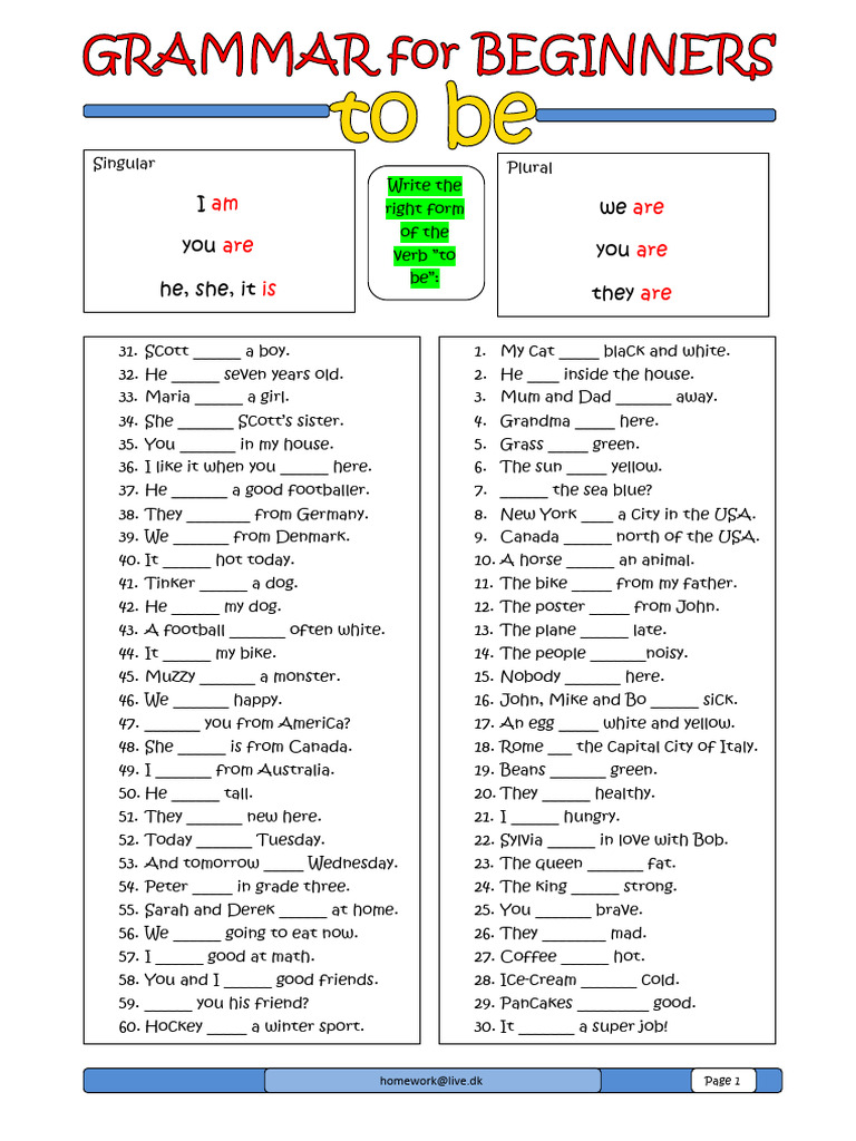 Grammar For Beginners To Be Fun Activities Games Grammar Drills Grammar ...