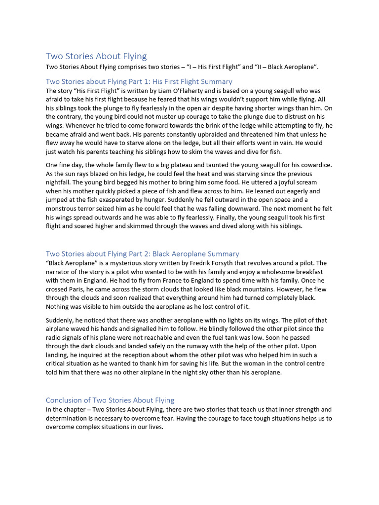 3. Two Stories About Flying | PDF | Airplane
