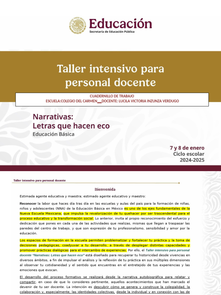 Cuadernillo Mtra. Victoria Verdugo | PDF | Enseñando | Maestros