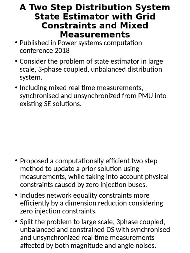 A 2 Step Distribution System State Estimator Pdf