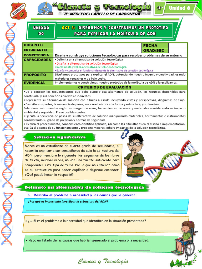C-4º Act 3-Cyt-Und 6 | PDF | Adn | Nucleótidos