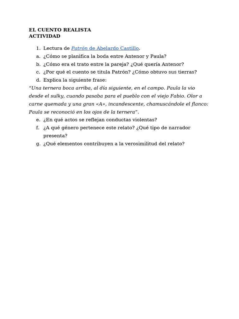 El Cuento Realista | PDF