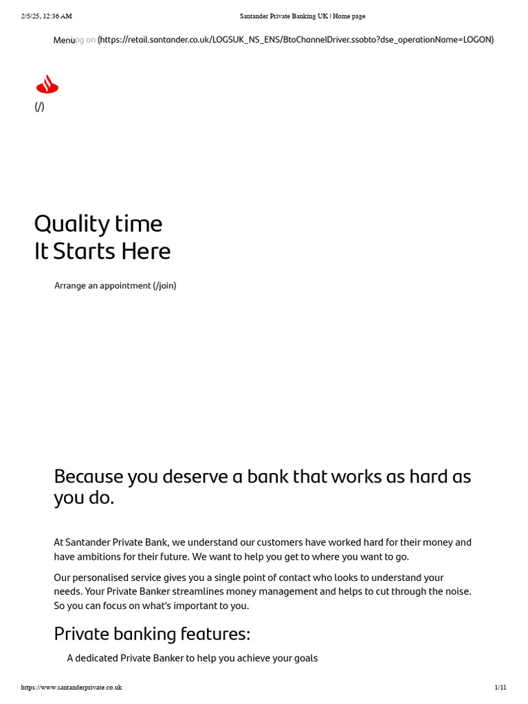Santander Private Banking UK _ Home page | PDF | Banks | Private Sector