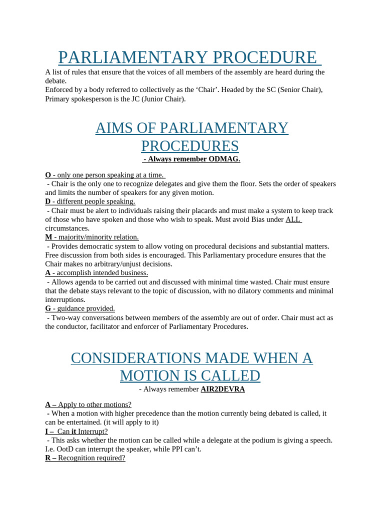 Summarized Booklet | PDF | Parliamentary Procedure | Political Law