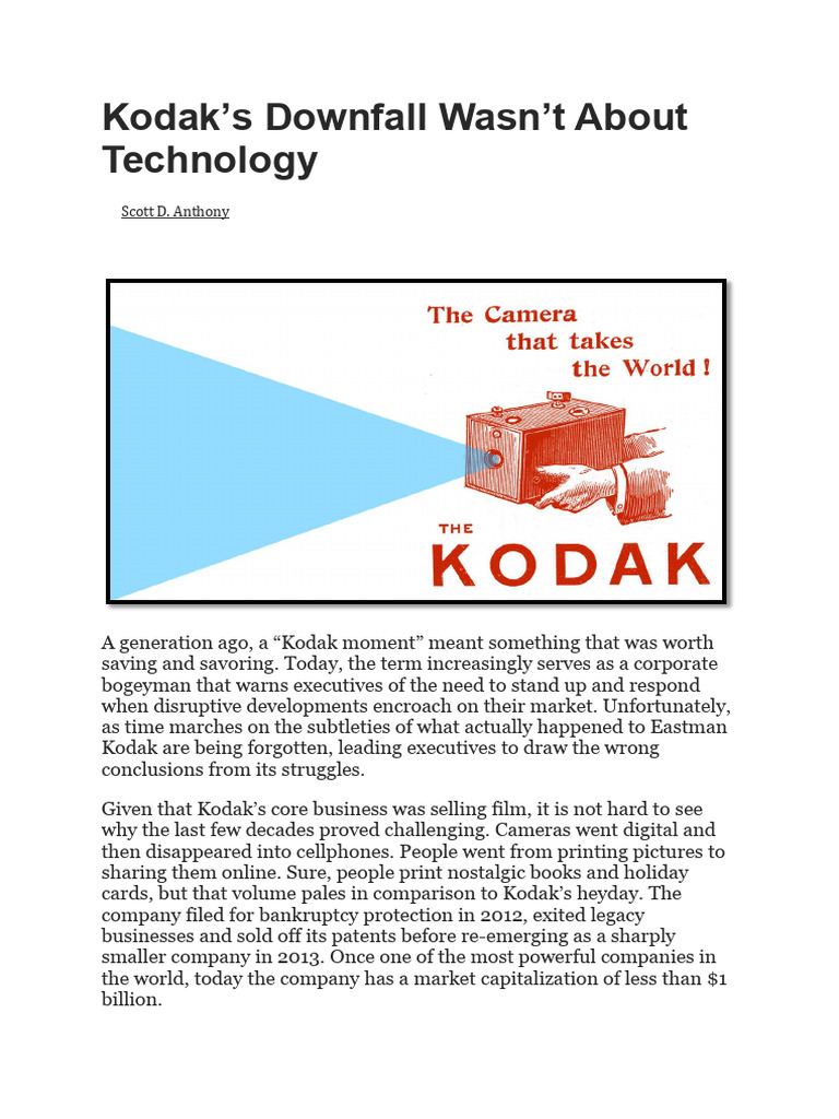 Kodak's Downfall Wasn't About Technology - HBR | PDF | Fujifilm