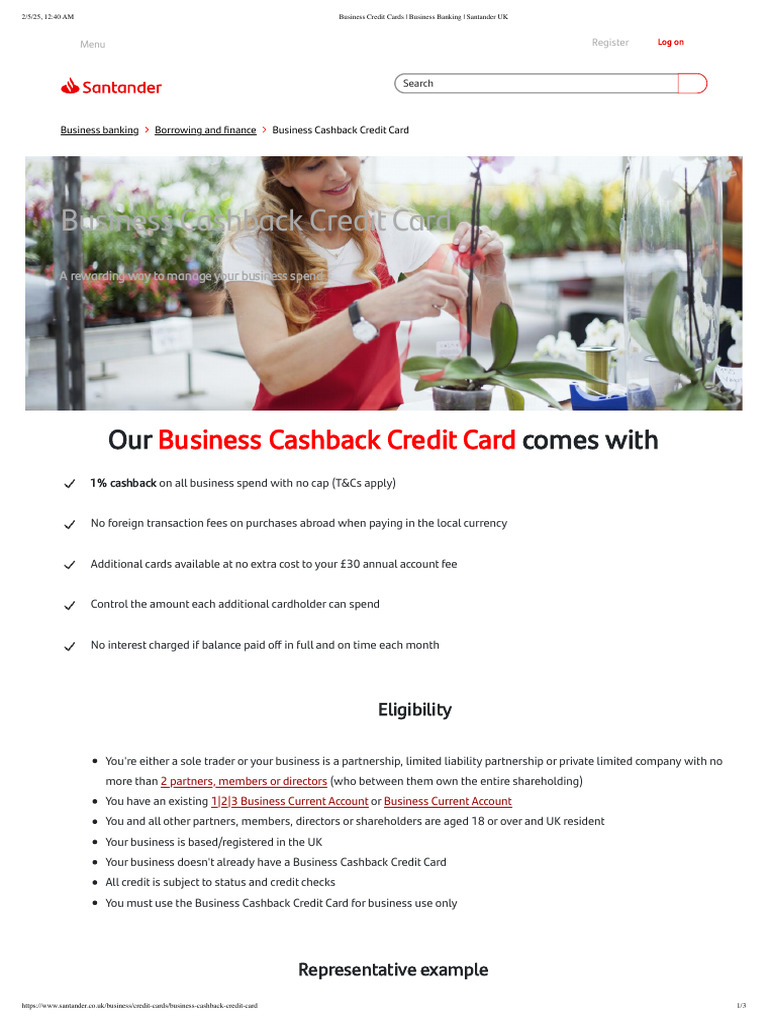 Santander Business Cashback Credit Card | PDF | Credit Card | Financial ...