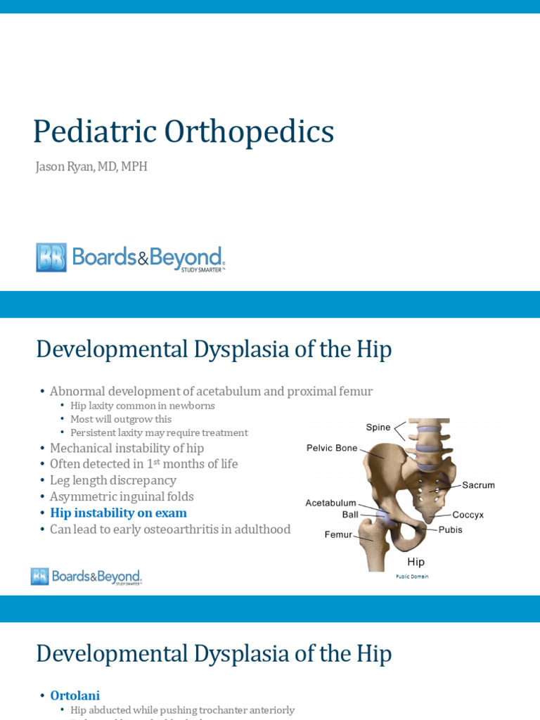 Pediatric Orthopedic Conditions Overview | PDF | Hip | Medical Specialties