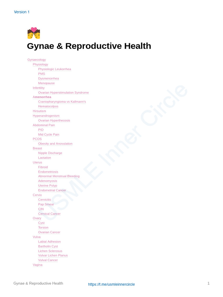 Gynae Reproductive Health | PDF | Menstrual Cycle | Cervical Cancer