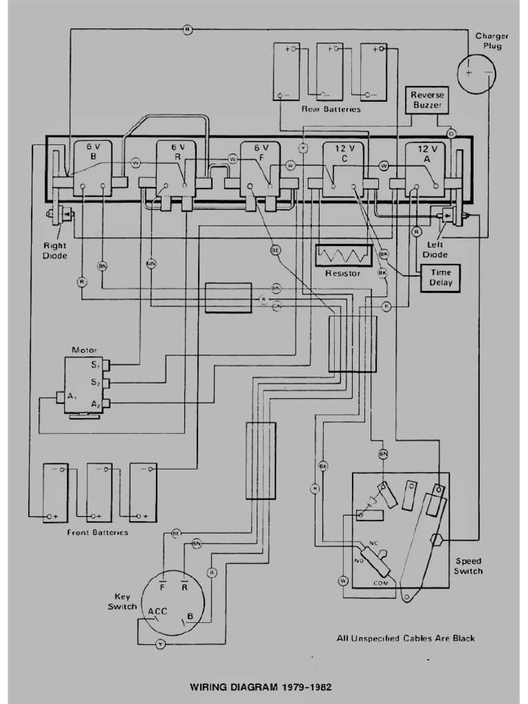1979 1980 1981 1982 Harley Davidison Golf Cart DE 3 Electric Wiring ...