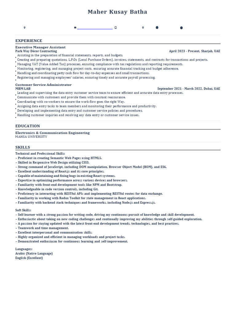 Maher Batha CV | PDF | Computing | Software Engineering