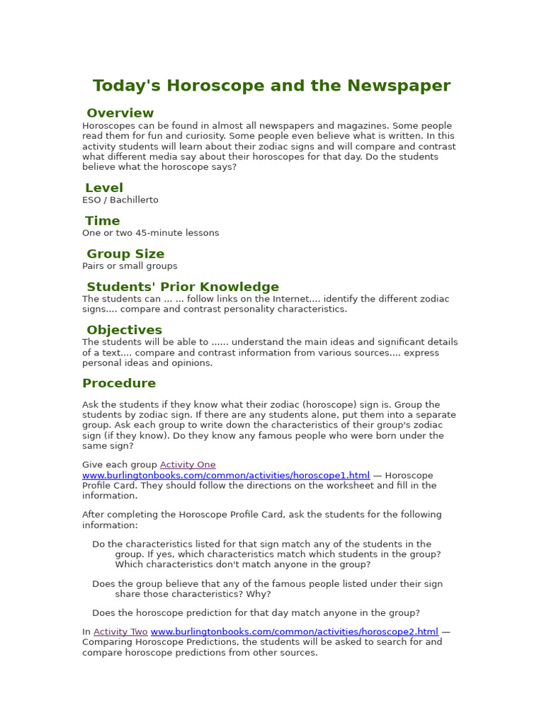 Activity-Horoscopes_1398 | PDF | Horoscope | Zodiac