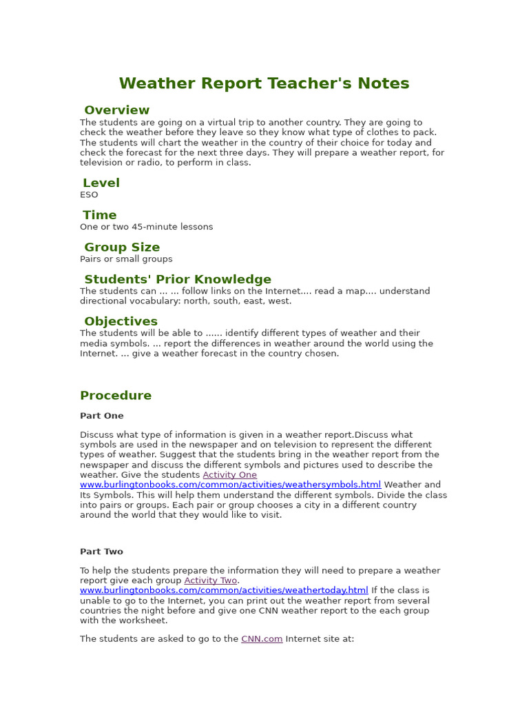 Activity-WeatherReport 1400 | PDF | Weather Forecasting