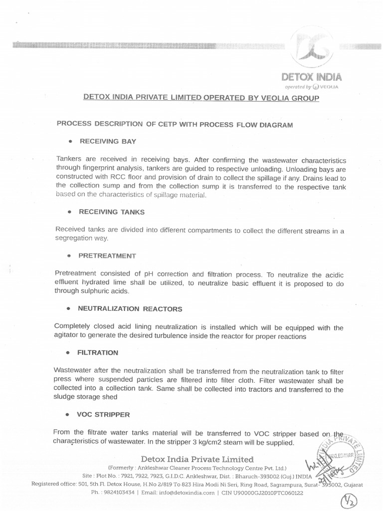 1.Process Description of CETP with Process Flow Diagram | PDF