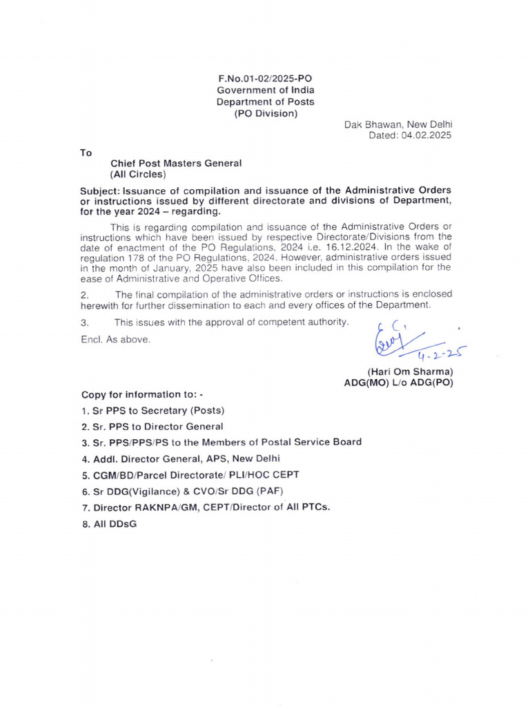 Final Compilation of Administrative Orders Issued by DOP During 2024 | PDF | Postage Stamp | Mail