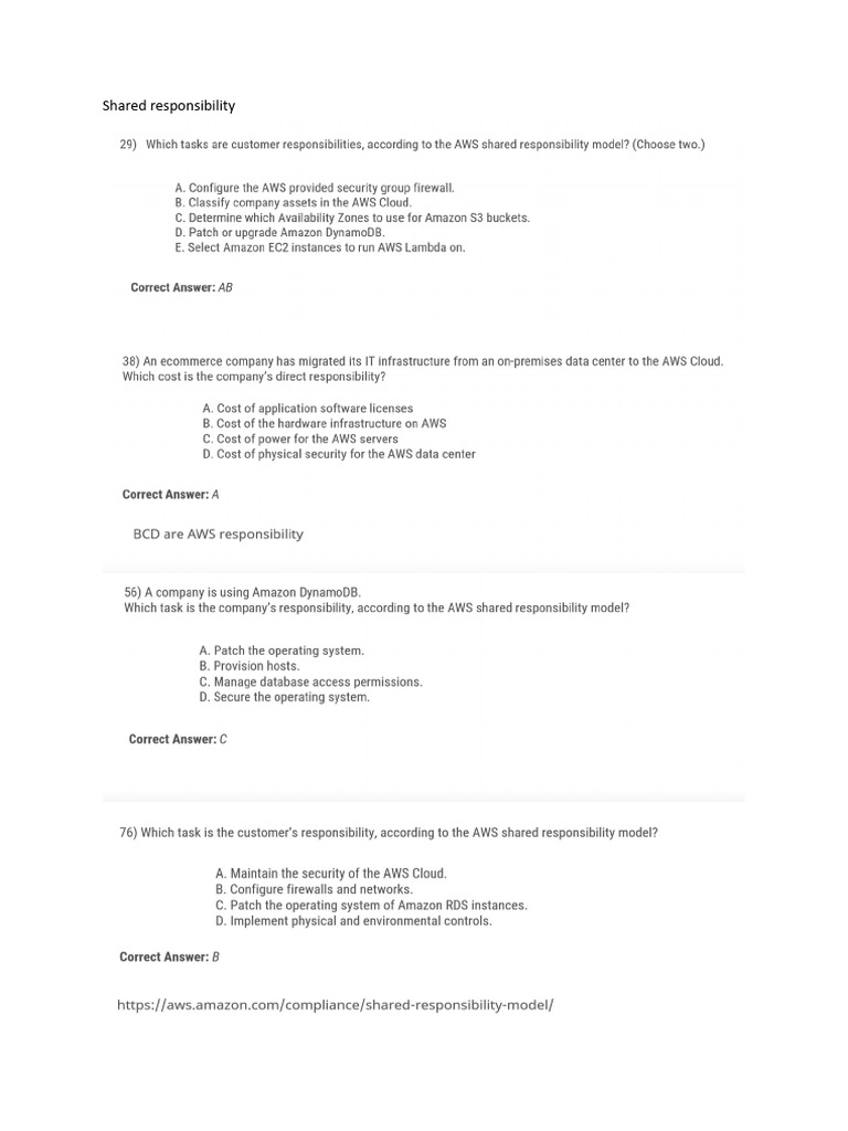 Shared Responsibility Model | PDF