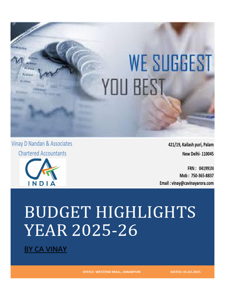 Budget Highlights 2025-26 Overview | PDF | Credit | Finance & Money ...