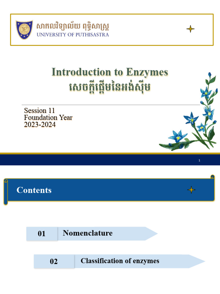 W6 - S11 - Introduction To Enzymes | PDF | Enzyme | Catalysis