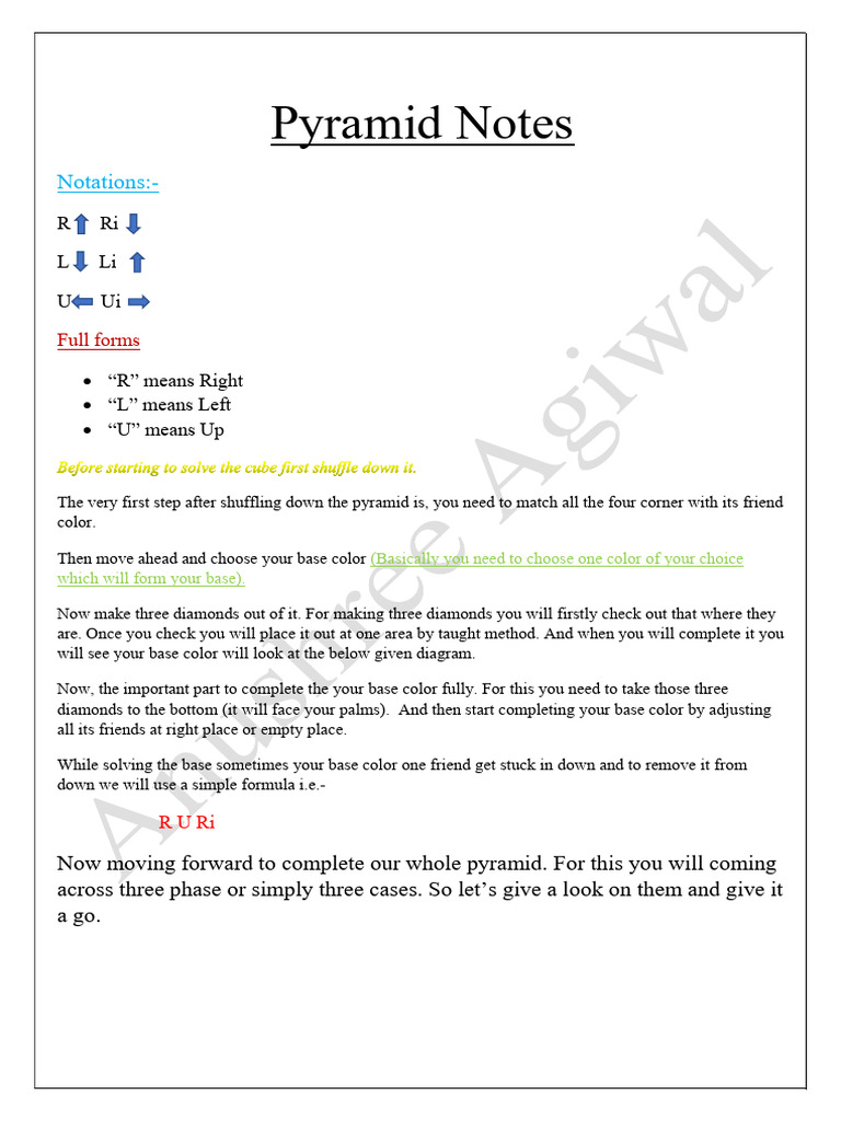 Pyramid Solving Guide & Formulas | PDF