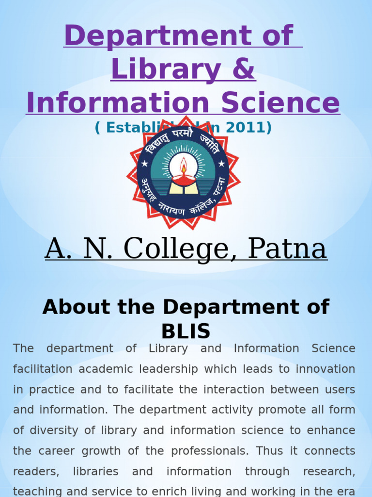 Presentation (BLIS) . | PDF | Librarian | Libraries
