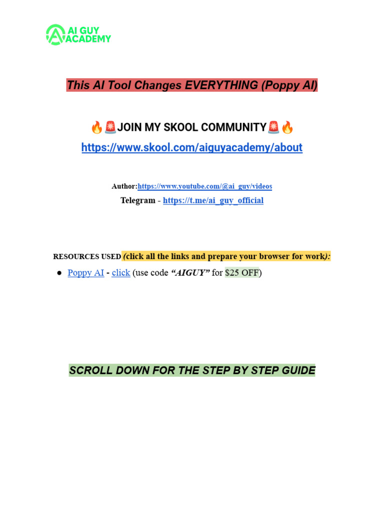 Poppy AI - Automations and Prompts | PDF | Artificial Intelligence ...