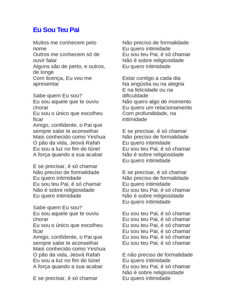 Eu Sou Teu Pai | PDF
