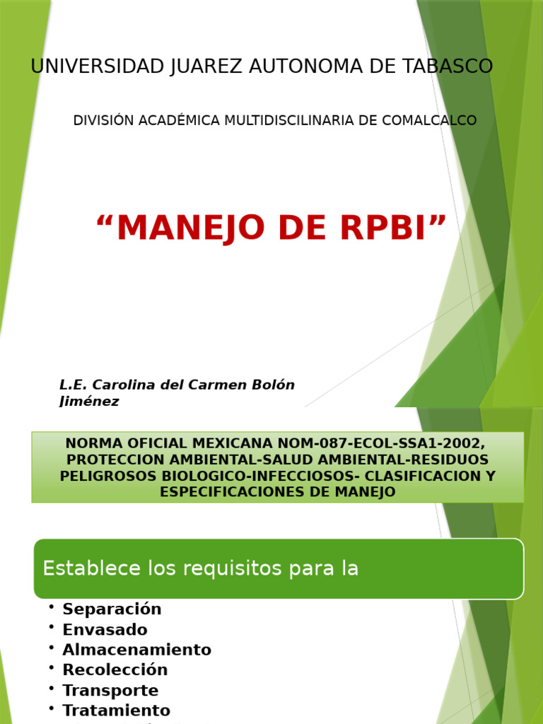 Clasificación y Manejo de Rpbi | PDF | Laboratorios | Residuos