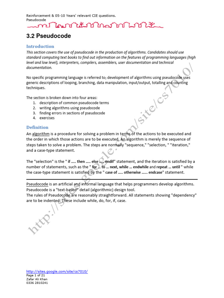 Pseudocode Pdf Algorithms Computer Programming 0004