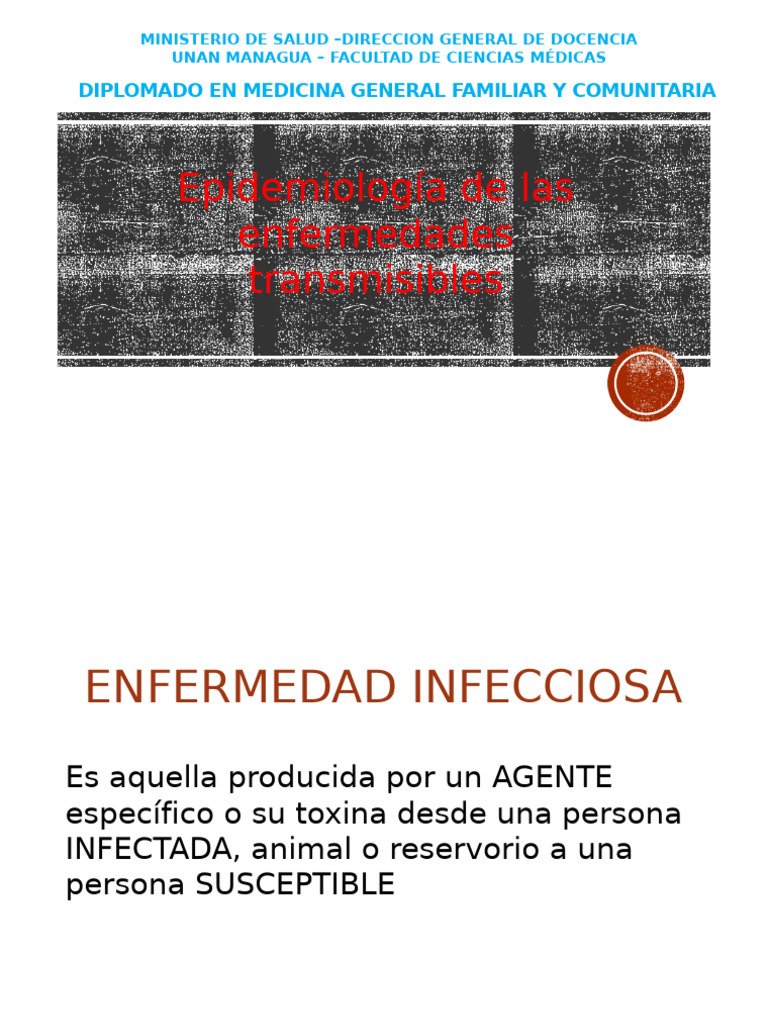 PPT#1. Epidemiología de Las Enfermedades Transmisibles | PDF | Infección | Epidemiología