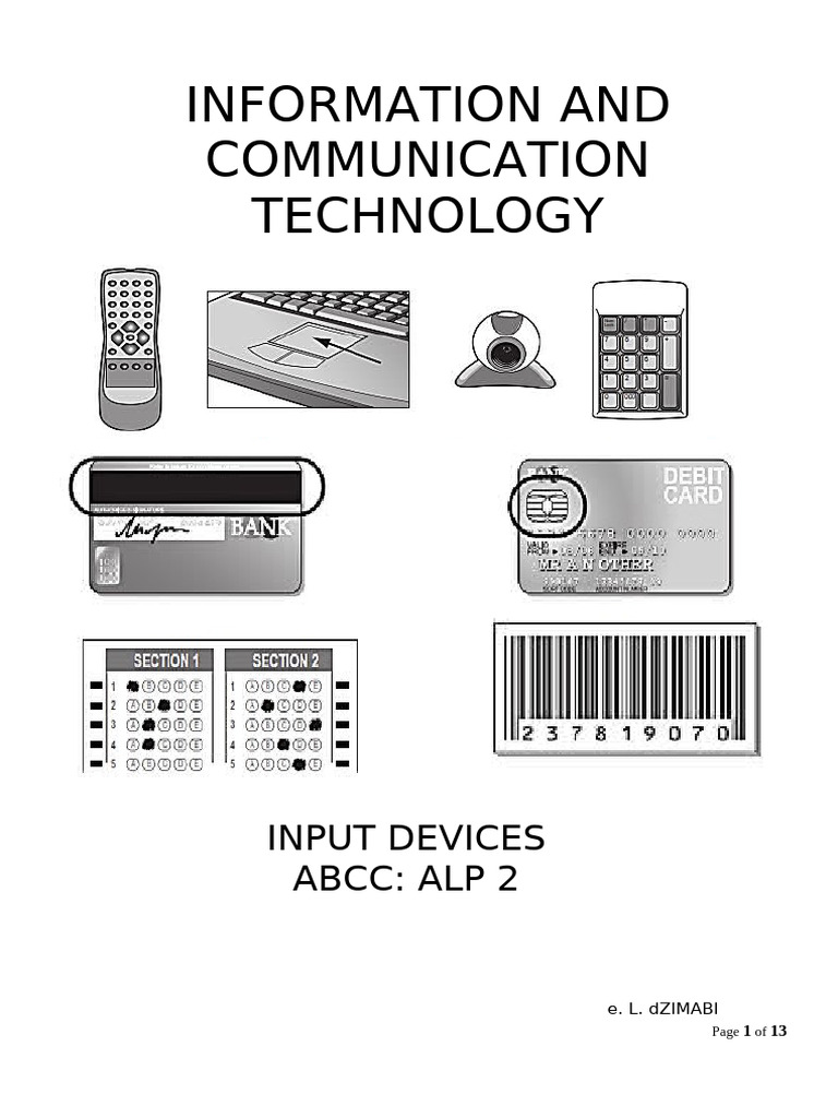 Alp 2 Handout Note Term 1 2023-Input Devices - Complete | PDF | Image ...