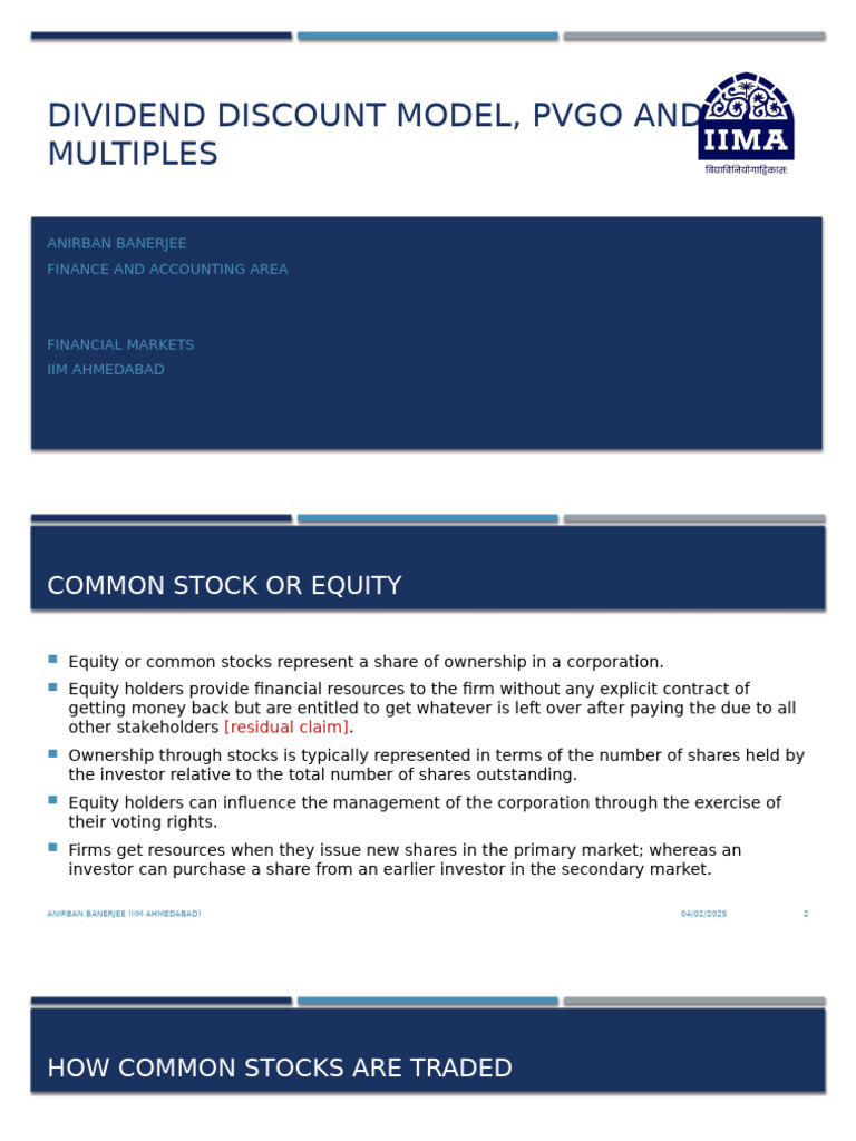 Topic 8-Stock Valuation | PDF | Stocks | Valuation (Finance)