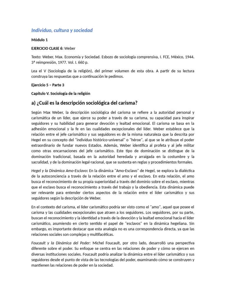 Max Weber | PDF | Carisma | Sociología