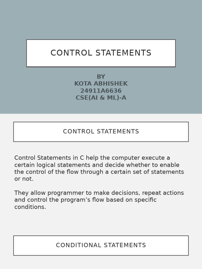 Control Statements | PDF