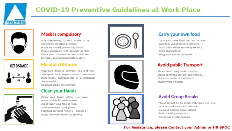 Reboot - Work Place Guidelines | PDF