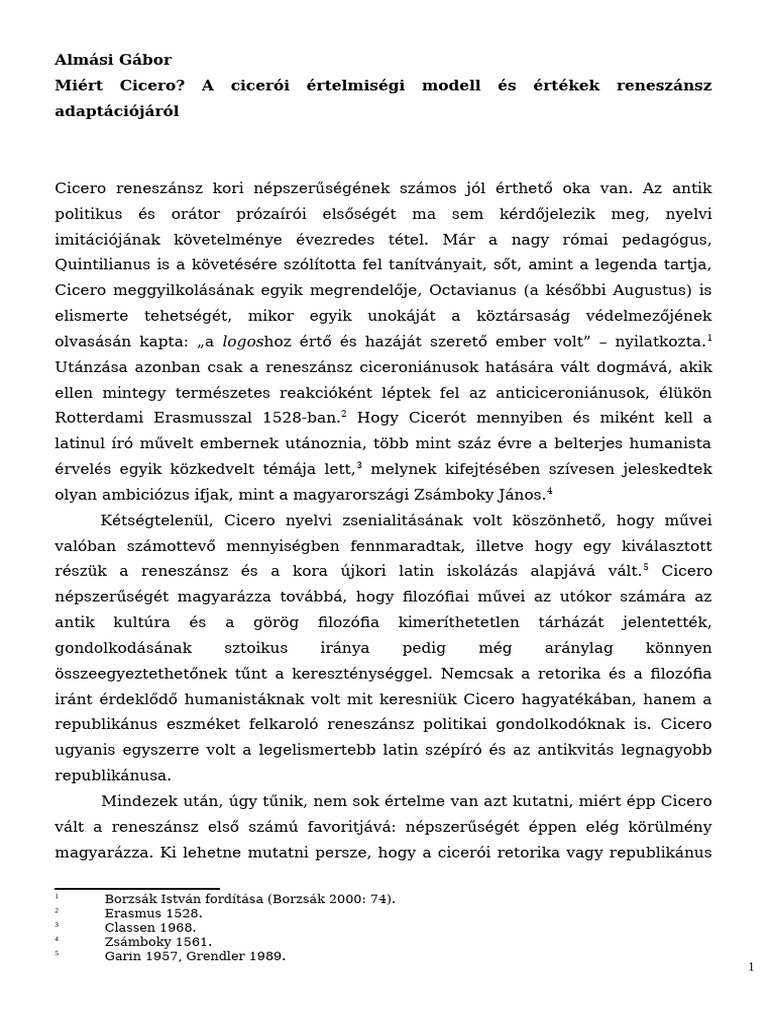 Almási Gábor - Miért Cicero | PDF