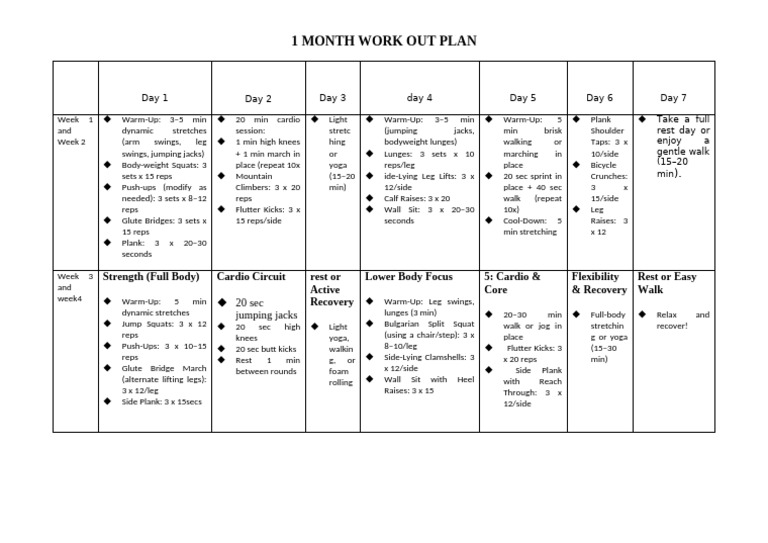 Workout Plan Pe Ni Cyril | PDF | Management Of Obesity | Physical Fitness