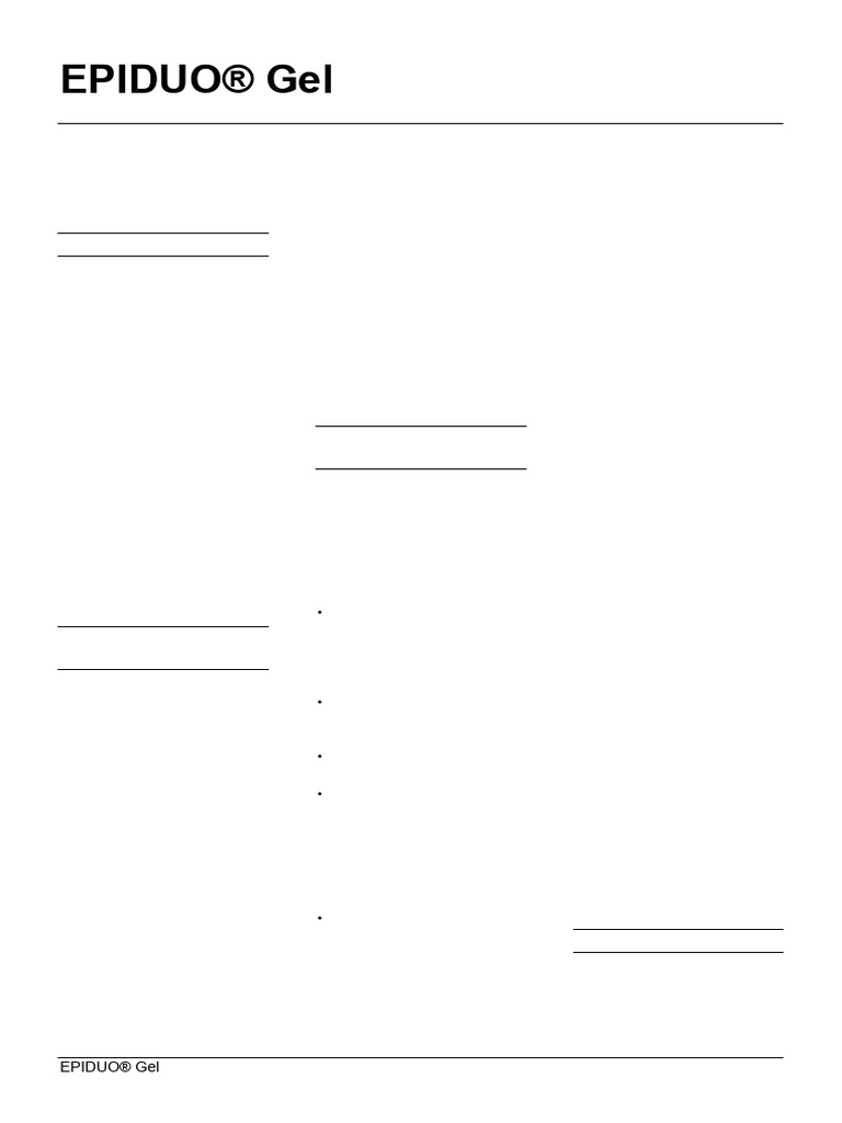 Epiduo® Gel: What Is in This Leaflet | PDF | Sunscreen | Medical Specialties