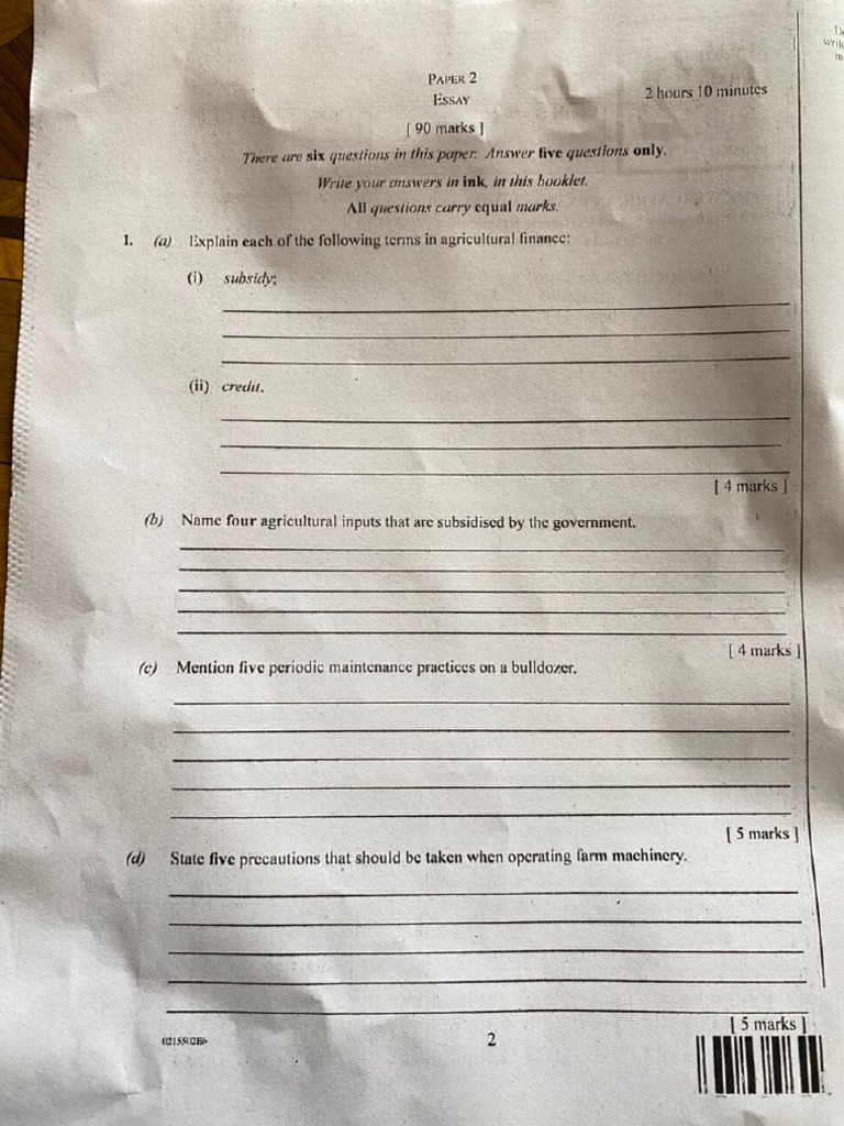 Agric Science Questions With Possible Solutions | PDF