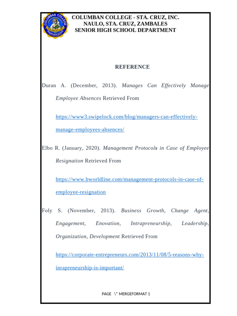 Final Reference | PDF