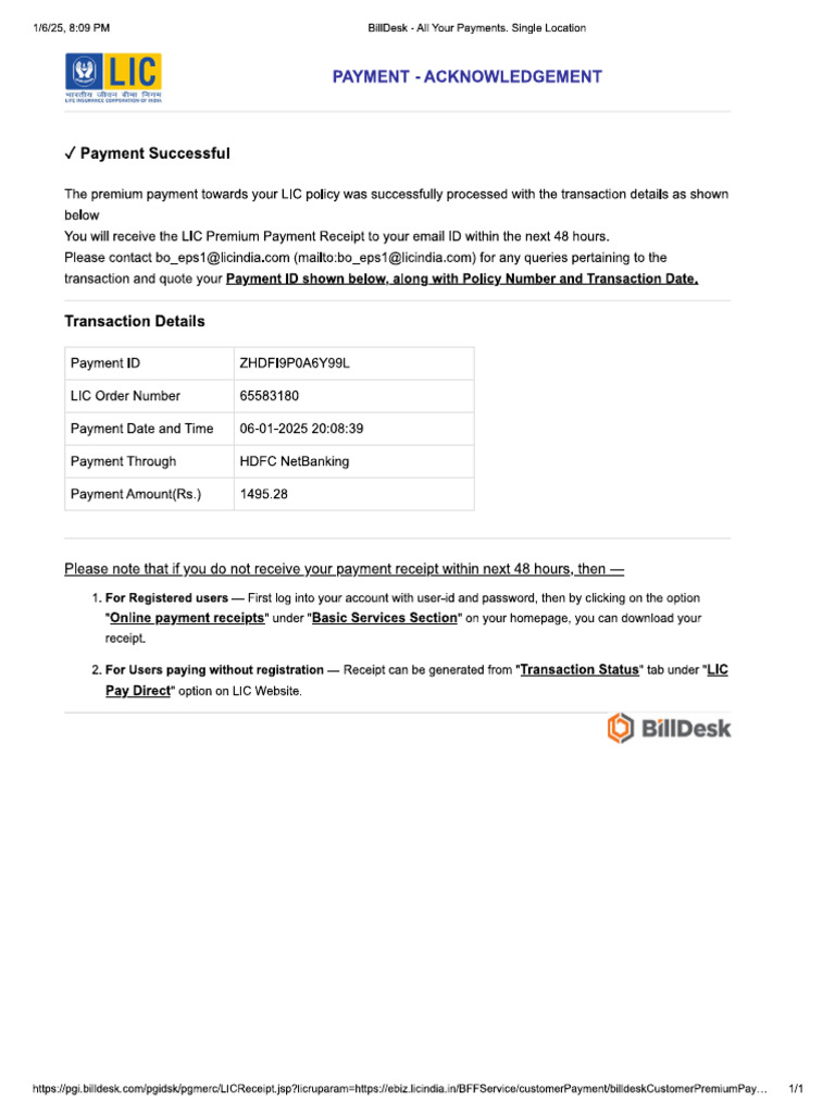 lic transaction | PDF