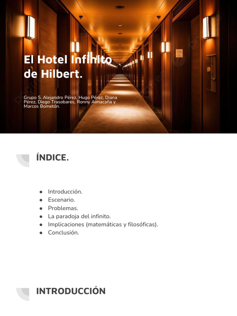 Paradoja Del Hotel Infinito de Hilbert. G5 - Alejandro Pérez, Hugo ...