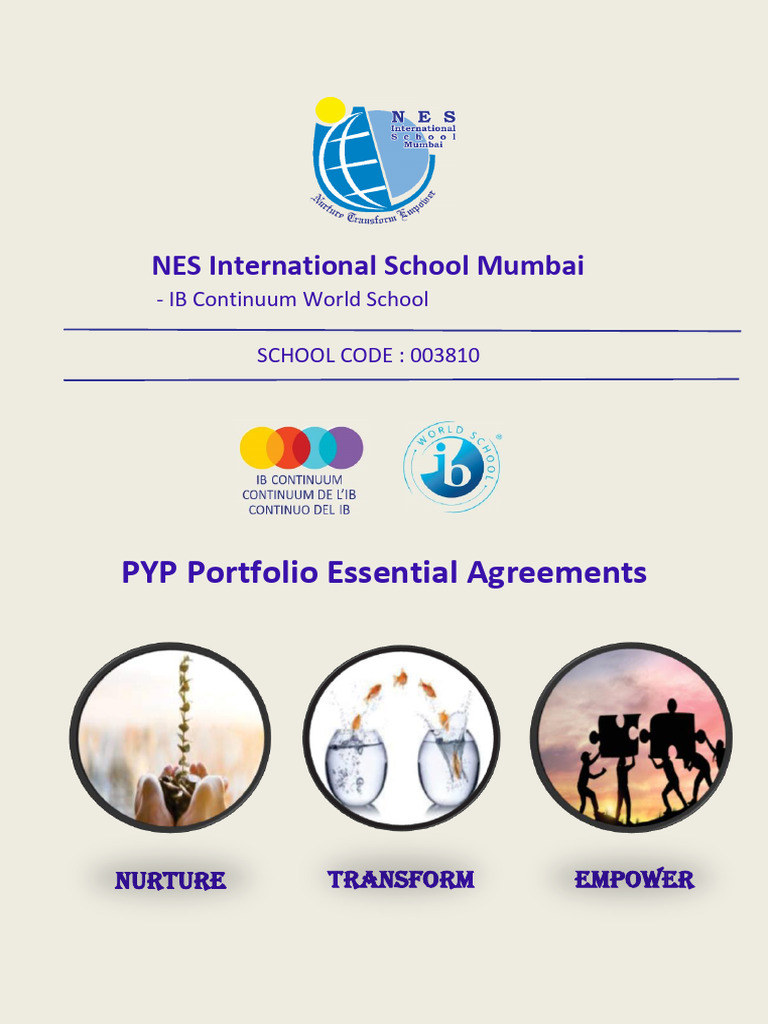 PYP Portfolio Essential Agreements | PDF | Learning | Teachers
