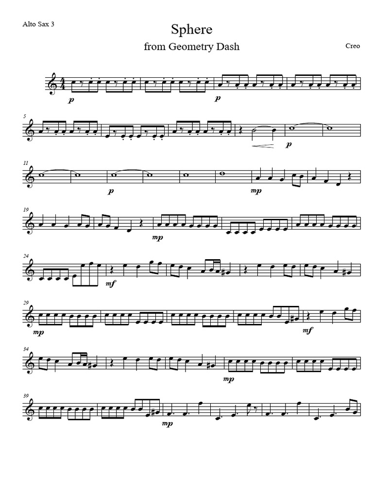 Geometry Dash - Alto-Sax-3 | PDF