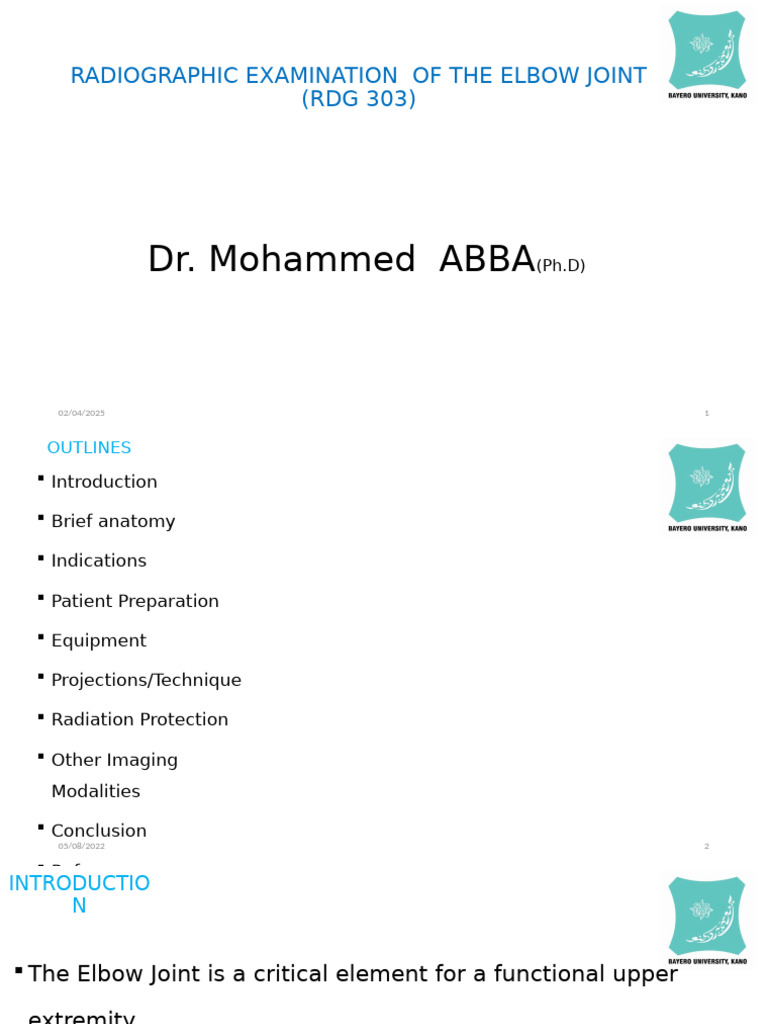 Elbow Joint Radiographic Examination Guide | PDF | Elbow | Arm