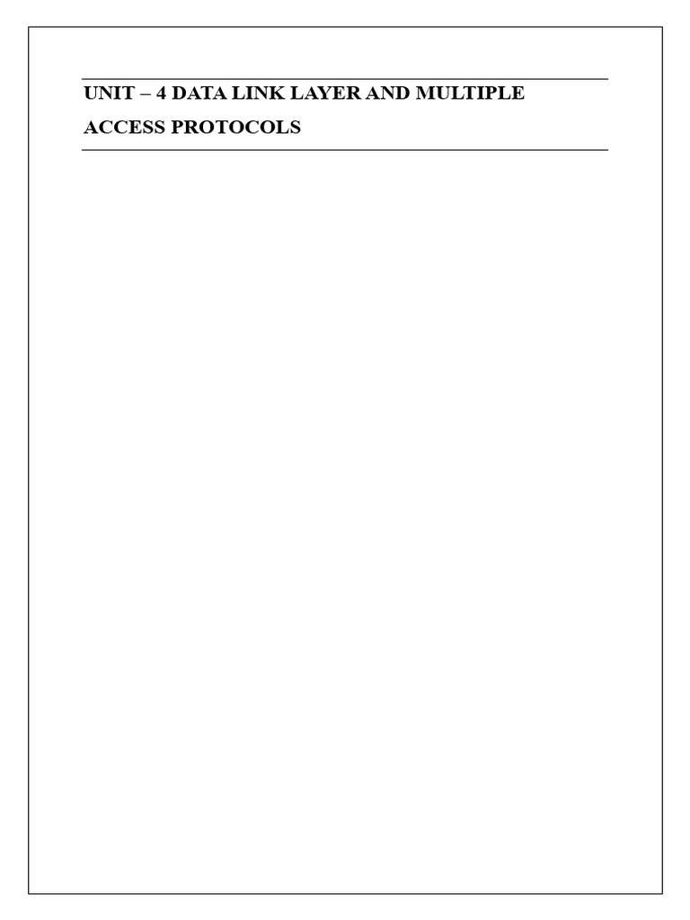 Jamia-BCA-II-Data - Communication - and - Computer - Networks - Basics Unit IV | PDF | Error ...